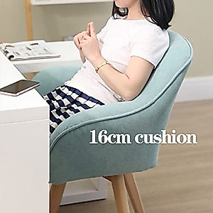 WIGSELBL Desk Chair Modern Velvet Armchair 360° Rotation Office Chair Medium Back Upholstered Swivel Accent Chair with Wood Legs Vanity Chair for Living Room Bedroom Study (Color : Green)