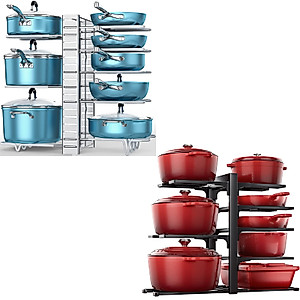 ORDORA Pots and Pans Organizer for Cabinet, 8-Tier Heavy Duty 120LBS Pots Pans Organizer Rack under Cabinet