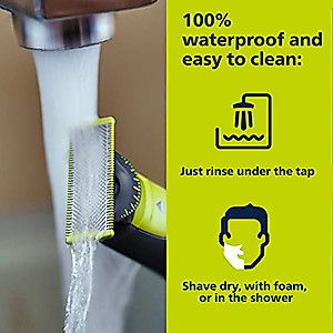 Philips Norelco OneBlade 360 Face + Body Hybrid Electric Trimmer and Shaver, QP2834/70