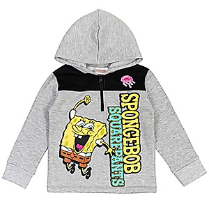 SpongeBob SquarePants Toddler Boys Fleece Half Zip Hoodie Gray 4T