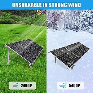Upgrade Solar Panel Mounting Brackets, Adjustable Multi-Pieces Solar Panel Brackets, Solar Panel Mount for 1-4pcs Solar Panels, Solar Mounting Brackets with Clamps for Ground and Roof