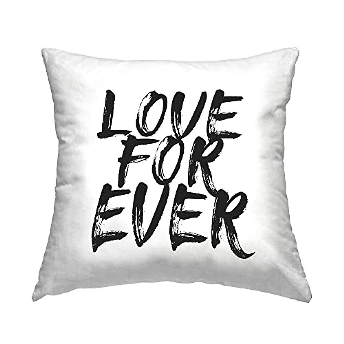 Stupell Industries Love for Ever Bold Black Calligraphy Design by Martina Pavlova Throw Pillow, 18 x 18