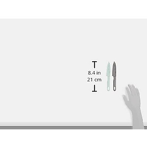 Tovolo Paring Knives Set of 2 (Mint / Gray) - Essential Small Knife Set for Cooking, Peeling, Slicing, & Precise Jobs / Includes Blade Covers for Safe Storage & Travel