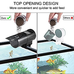 Tropinova Aquarium Automatic Fish Feeder Moisture-Proof Auto Fish Food Dispenser for Aquarium or Small Fish Turtle Tank