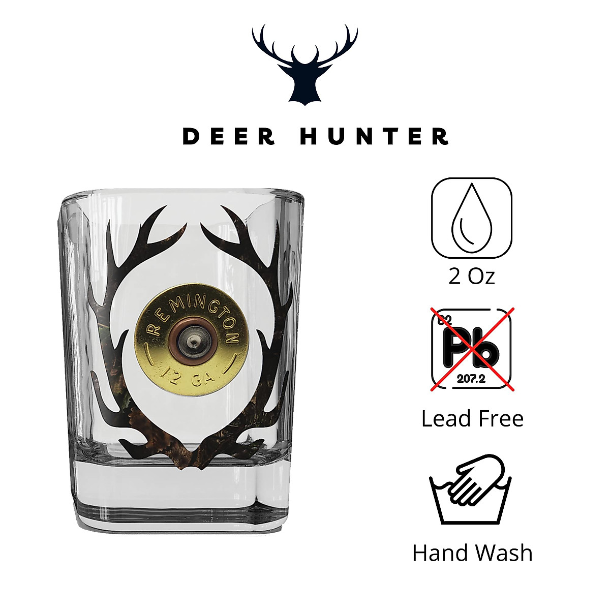 HAMILO Shotgun Shell Deer Hunting Shot Glass Set Of 2, 2 Oz, Funny Novelty Shot Glasses, Decorative Shot Gun Shell Gift for Hunting&Gun Lovers, Cool Bullet Cowboy Shot Glass, Mom, Dad, Teacher, Friend