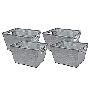Delta Children 4 Piece Rectangle Storage Bins, Dove Grey
