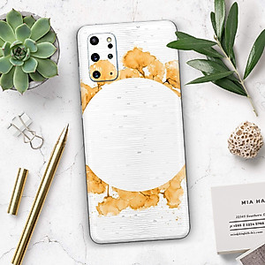 DesignSkinz Karamfila Yellow & Gray Floral V13 Protective Vinyl Decal Wrap Skin Cover Compatible with The Samsung Galaxy S20 (Screen Trim & Back Glass Skin)