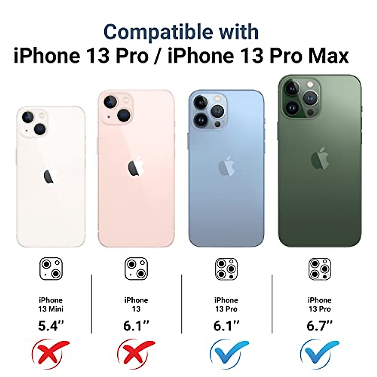 OTOFLY Designed for iPhone 13 Pro Max Camera Lens Protector, Designed for iPhone 13 Pro Camera Lens Protector, Aluminium Alloy Camera Shield, Original Photo Resolution, Case Friendly (Midnight Green)