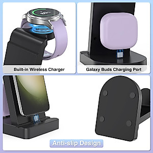 Charging Station for Samsung Multiple Devices,Cabepow 3 in 1 Fast Charger Station, Wireless Charger for Samsung Galaxy Watch 5/4/3, Galaxy S23/S22/S21/S20/S10/Note20/Note10/Z Flip 4/Z Fold 4