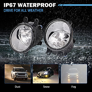 Left & Right Fog Light Assembly Compatible with Toyota Venza Avalon Camry Corolla Highlander Matrix Prius RAV4 Solara Yaris, Lexus GS350 HS250h LX570 RX350 RX450h 2006-2013 with H11 12V 55W Bulbs