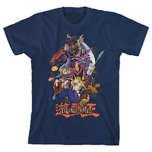 Yami Yugi and His Cards Yu-Gi-Oh! Character Boys Navy Blue Graphic Tee -XL