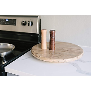 Ambrosia Maple Wood Lazy Susan Turntable 16", Dining Room Centerpiece