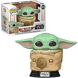 POP Star Wars: The Mandalorian - The Child in Bag [Grogu] Funko Vinyl Figure (Bundled with Compatible Box Protector Case), Multicolor, 3.75 inches