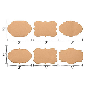 Cualfec Kraft Paper Tag Stickers Blank Labels for Christmas Package, Mason Jars, Bottles, Candle Containers 2" x 3" Large Labels - 100 x 2 Rolls