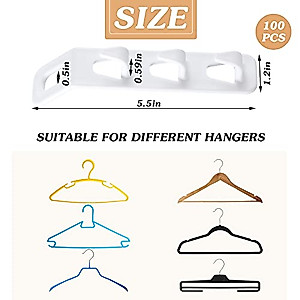 50 Pcs Clothes Hanger Connector Hooks Cascading Clothes Hanger Hooks Plastic Space Saving Hanger Extender Multi-Layer Cabinet Clothes Connection for Dorm Room Closet Storage Organizer Rack Pants