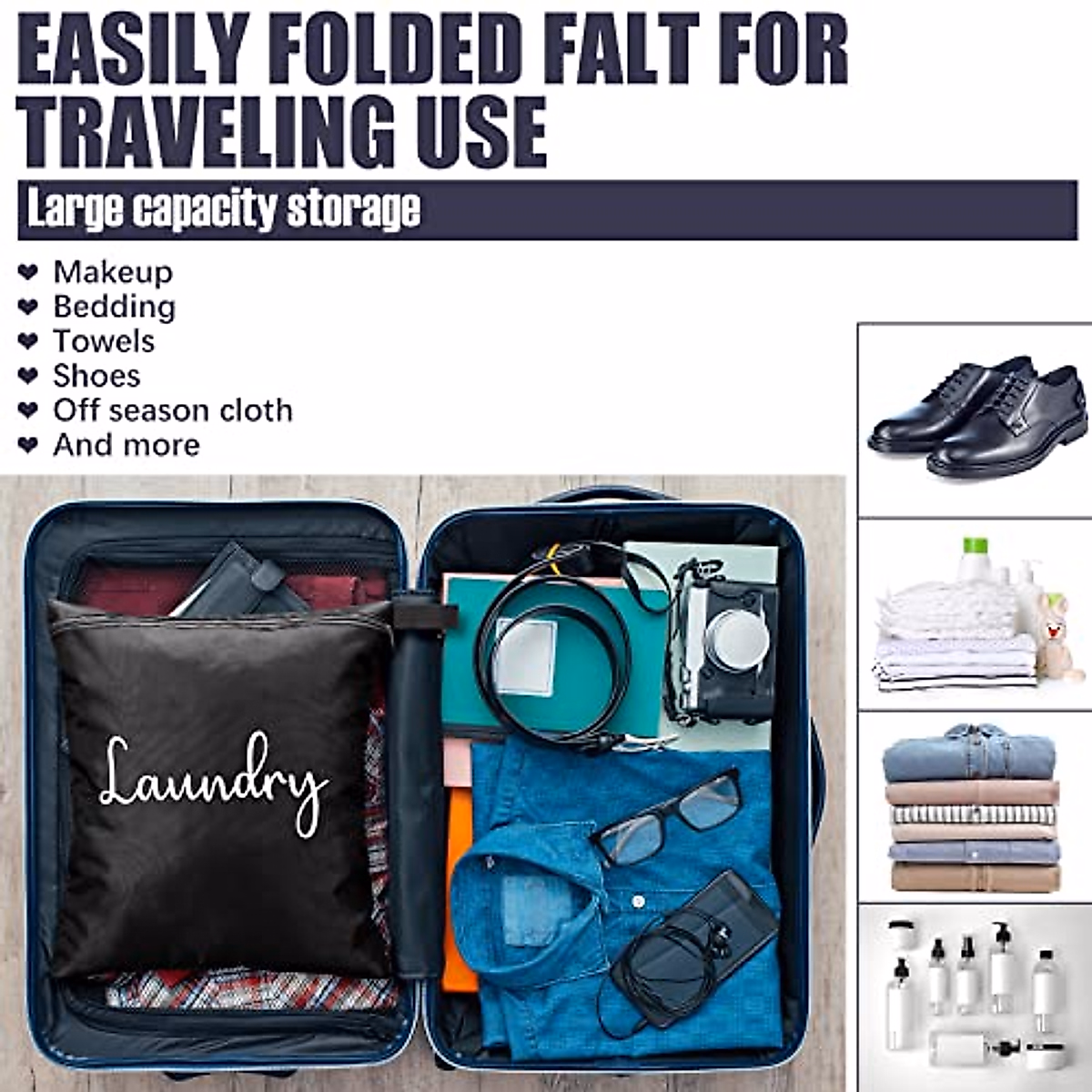 4 Pack Travel Laundry Bag Waterproof Wet Dirty Bag Machine Washable Clothes Organizer Bag Washing Travel Accessories for Packing Storage Hamper Basket, 12 x 14 Inch, 17 x 22 Inch, Gray, Black