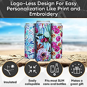 Baxendale Tall Can Sleeve for Slim Can and Tall Beer Cans - Set of 6 12oz Skinny Sleeve Insulated Cooler Sleeves to Keep Drinks Cold - Compatible with Truly, Michelob Ultra, Seltzers, Redbull and More