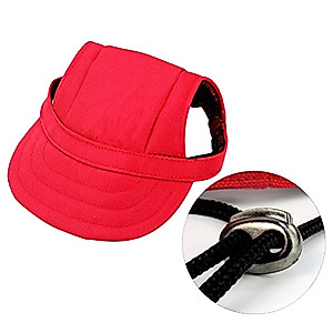 1Pc Dog Baseball Hat, Dog Hat Dog Cap Hats for Dogs Dog Visor Hats Sports Hats with Ear Holes Dog Sun Visor Hat with Adjustable Chin Strap for Pet Sun Protection, Size S