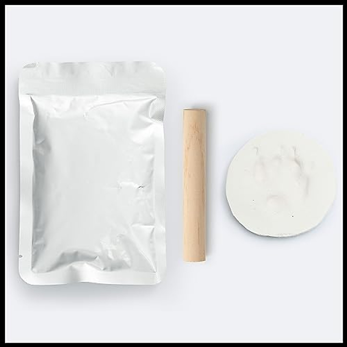 Montessori & Handmade Pet Dog Urns for Ashes, Dog or Cat Memorial Urns for Ashes, Wooden Pet Cremation Box with Picture Frame, Paw Print Making Kit Included, 4" x 6" Photo Insert (Black)