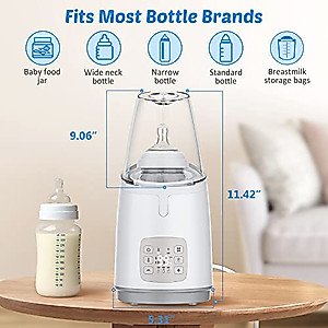 Baby Bottle Warmer, Baby Bottle Warmer for Breastmilk, Formula and Food, Fast Baby Food Heater, Milk Warmer with Defrost, Heat Baby Food Jars Function