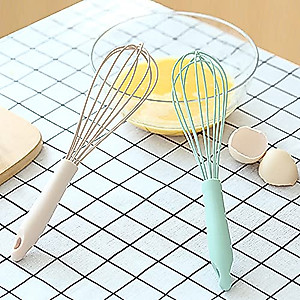 BILLIOTEAM 5 Pack Colorful Mini Silicone Kitchen Whisks,Mini Kitchen Whisk for Dough Milk Egg Blending Stirring Whisking and Beating,Hair Color,Small Craft Projects(5 Colors,6 Inches)