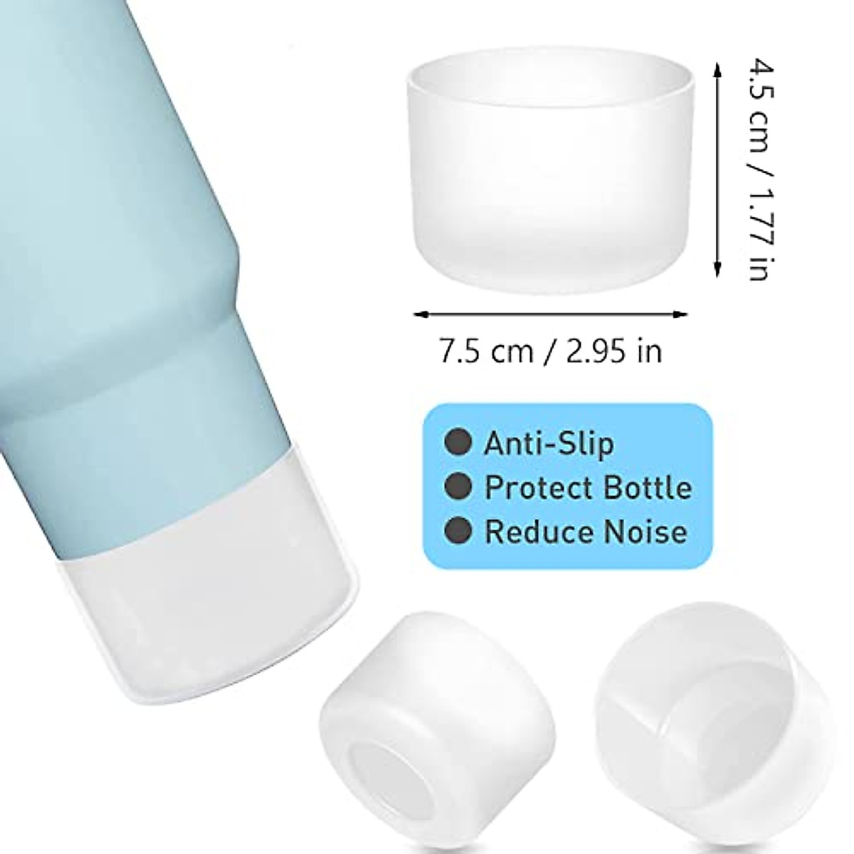 2 Pcs Silicone Sleeve Boot + 2 Pcs Straw Cover Cap for Stanley Tumbler 30-40oz, Anti-Slip Spill-Proof Bottom Boot Compatible with Stanley Tumbler Quencher Adventure Yeti Rambler Ozark Trail