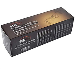 JINTU 420-800mm f/8.3 Telephoto Lens Camera Zoom Lenses with T Mount Adapter for Canon EOS 4000D 2000D 1200D 80D 90D Rebel T3i T4i T5 T5i T6 T7 T6i T7i SL1 SL2 5D III IV 6D 7D II 60D 70D 77D White