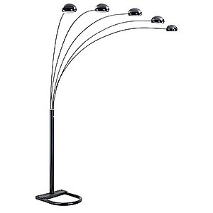 OK Lighting OK-9628K 5-Arch Floor Lamp, 88-Inch, Polished Black
