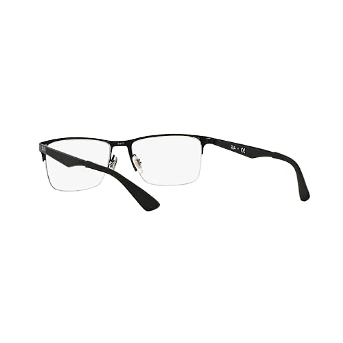 Ray-Ban RX6335 Rectangular Prescription Eyeglass Frames, Matte Black/Demo Lens, 56 mm