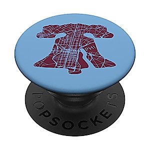 Philadelphia Street Map Liberty Bell Vintage Maroon Philly PopSockets Swappable PopGrip