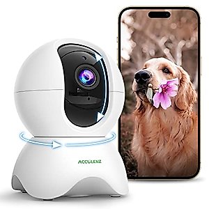 ACCULENZ 5MP HD Pet Camera Indoor 2.5K, 2.4GHz WiFi Camera for Home Security 360° Pan Tilt with AI Human Detection, Baby Monitor with Sound Detection, 2-Way Talk, Night Vision