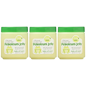 Pack of 3, Baby Love 100% Pure Baby Soft Scent Petroleum Jelly, 6 Oz (170 g)