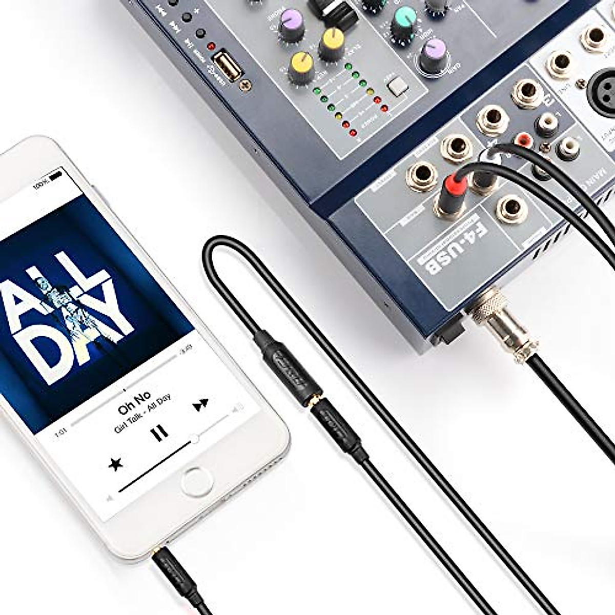 J&D 3.5mm to Dual 1/4 TS Stereo Breakout Cable, Gold Plated Audiowave Series 3.5mm 1/8 inch TRS Female to 2X 6.35mm 1/4 inch TS Male Mono Cable Splitter PVC Shelled Stereo Audio Cable, 3 Feet