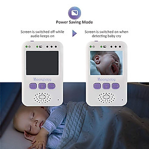 Moonybaby Travel Portable Baby Monitor with Video and Audio, Model: Value 100, No WiFi, 2-Way Audio, 12 Hours Long Battery Life, 960ft Long Range, Auto Night Vision, VOX