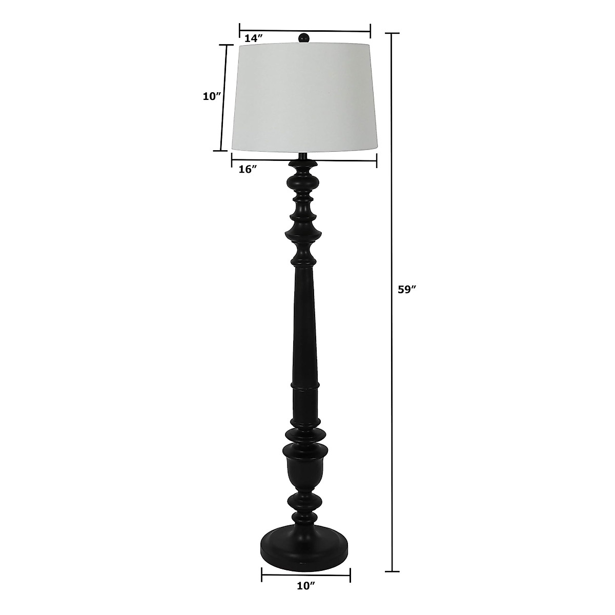 Decor Therapy Benjamin Traditional Floor Lamp, Satin Black