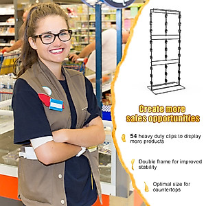 Eazy2hD Upgraded Potato Chip Rack Display with 54 Clips, 3-Row Chip Stand Display for Party, Countertop Chip Bag Holder, 30"x13.6" Matte Black Snack Display for Counter, Snack Rack Organizer