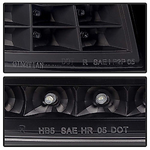 ACANII - For 1997-2003 Ford F150 Expedition Black Housing LED Strip & Corner Signal Headlights Headlamps Pair Left+Right