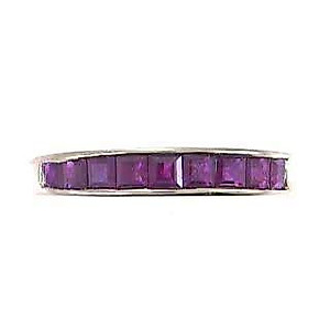 Gin & Grace 14K White Gold Mozambique Genuine Ruby Ring for women | Ethically, authentically & organically sourced (Square-cut) shaped Ruby hand-crafted jewelry for her | Ruby Ring for women