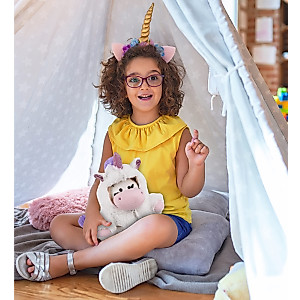 DolliBu Unicorn Dress Up Set for Teddy Bear Plush Toy – White Unicorn Plush Costume for Stuffed Animals, Cute Stuffed Plush Unicorn Jacket Teddy Bear Costume, Stuffed Animal Clothes – Small