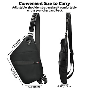 Alphantino 2023 Personal Flex Bag - Compact Sling Crossbody Slim Anti-Theft Bag, Side Crossbody High Density Nylon Chest Shoulder Daypack with Carabiner Key Clip, Lightweight Easy Carry for Travel