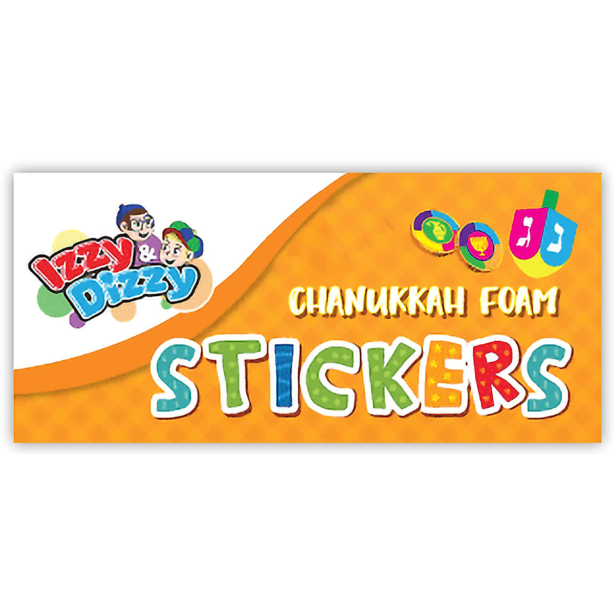 Chanukah Foam Stickers - 4 Pack - Dreidels, Menorahs and More - Hanukah Stationary, Arts and Crafts - Gifts and Games - Izzy 'n' Dizzy