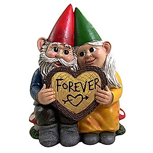 Forever Gnome Old Couple Small Indoor Outdoor Garden Figurine, 6 Inch