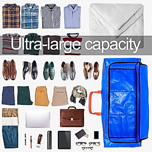 150L Moving Bags Heavy Duty Extra Large Duffel Bags, Moving Supplies 40 Gallon Plastic Moving Storage Bags with Zipper, Moving Totes for Storage Packing Bags for Moving, Traveling, 2Pack