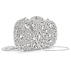 MOSSMON Luxury Crystal Clutch Rhinestones Evening Bag (silver)