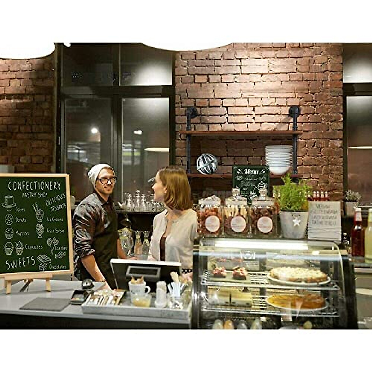 Diwhy Industrial Pipe Shelves Rustic Modern 36" W Wood Ladder Bookcase with Metal Frame,Pipe Wall Shelf,Wood Storage,Home Decor,Display Shelving,Retro Floating Wood Shelving,6 Layer Bookshelf (36" W)