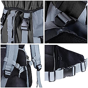 AW Outdoor 70L Sports Hiking Camping Backpack Travel Mountaineering Shoulder Bag Rucksack Large Black