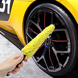 NOLITOY Wheel Cleaner Brush Tire Cleaning Brush 2Pcs Car Wheels Rim Cleaning Brush Soft Bristle Detailing Brushes Reaching Deep Cleaner Tool for Car Vehicle Wheel Cleaner Brush Wheel Cleaning Brush