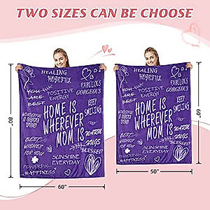 Century Star 60" x 80" Blankets Gifts for Mom Mom Gifts for Birthday Gifts from Daughter Son Mothers Day Ever Christmas Presents Purple Flower