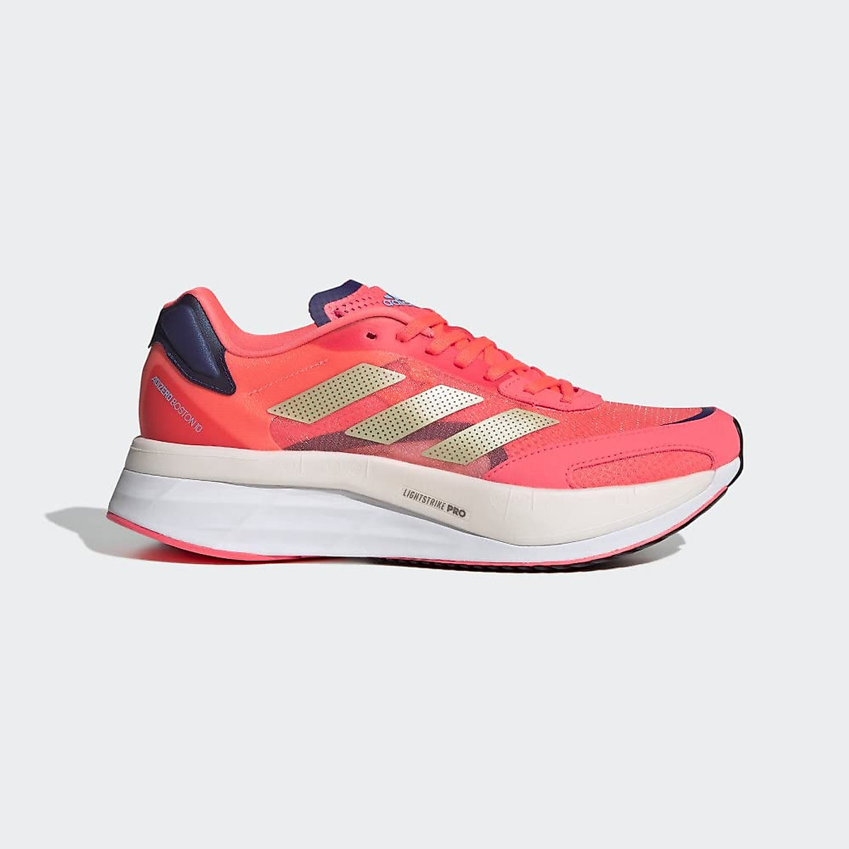 adidas Adizero Boston 10 Turbo/Sandy Beige Metallic/Legacy Indigo 9 B (M)