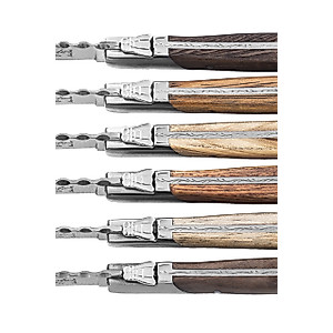 Laguiole Style de Vie Steak Knives, Luxury Line, 6 pieces, Mixed Wood, in giftbox